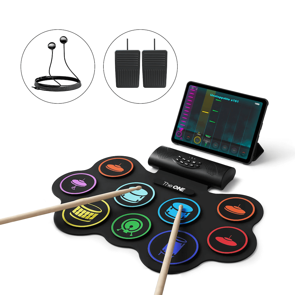 The ONE TRD Portable Electronic Drum Set, 9 Pads Roll-up Drum Set with ...