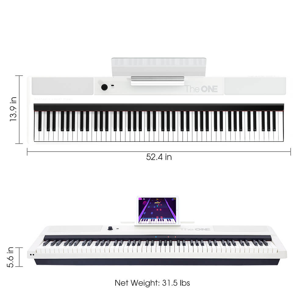 The ONE TON Smart Keyboard Pro, 128 Polyphonies Graded Hammer Action ...