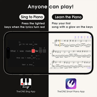 TheONE SING Smart Piano, Portable and Light-up Keyboard with Bluetooth ...
