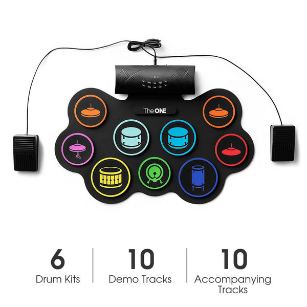 The ONE TRD Portable Electronic Drum Set, 9 Pads Roll-up Drum Set with ...